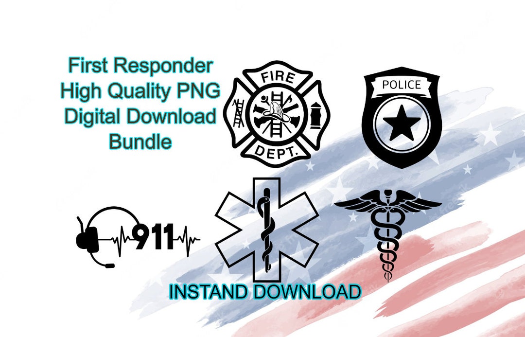First Responder Bundle PNG Logo Download Instant Download - Etsy