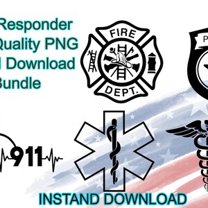 First Responder Bundle PNG Logo Download Instant Download - Etsy