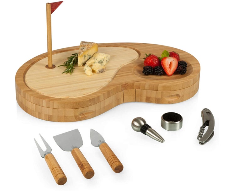 Personalized Golf Cheese Wood Cutting Board Gift With Utensils Golfer ...
