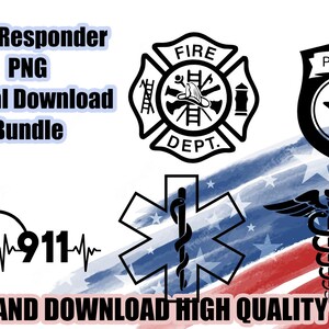 First Responder Bundle PNG Logo Download Instant Download - Etsy