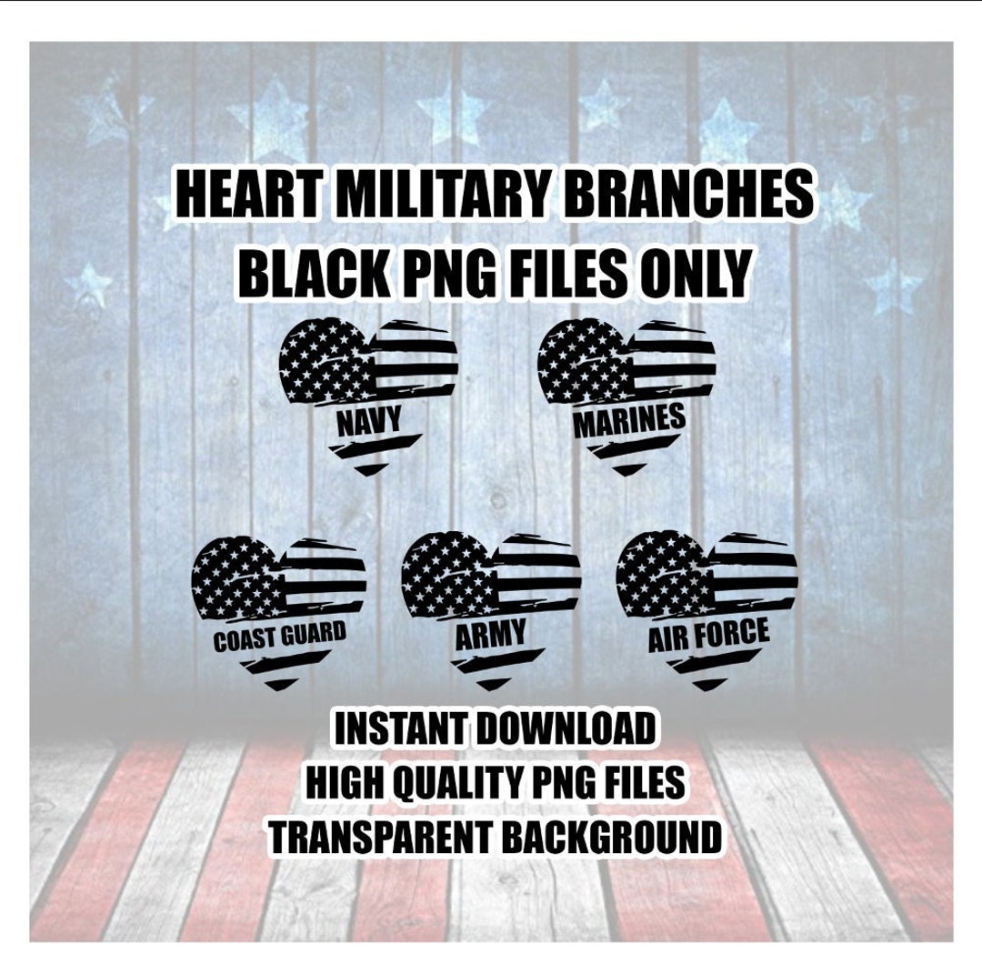 US Military Distressed Flag/heart With Logo PNG Download, Instant ...