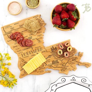 Louisiana CUSTOM State Shaped Cutting Board and Charcuterie-gifts for ...
