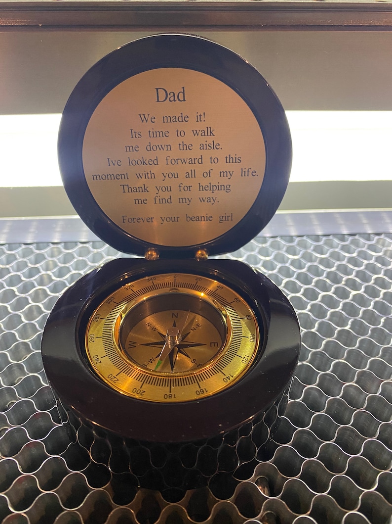 Engraved Compass Gift Personalized Compass Gift Father Bride | Etsy