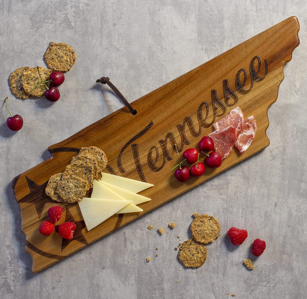 Tennessee CUSTOM State Shaped Cutting Board and Charcuterie-gifts for ...
