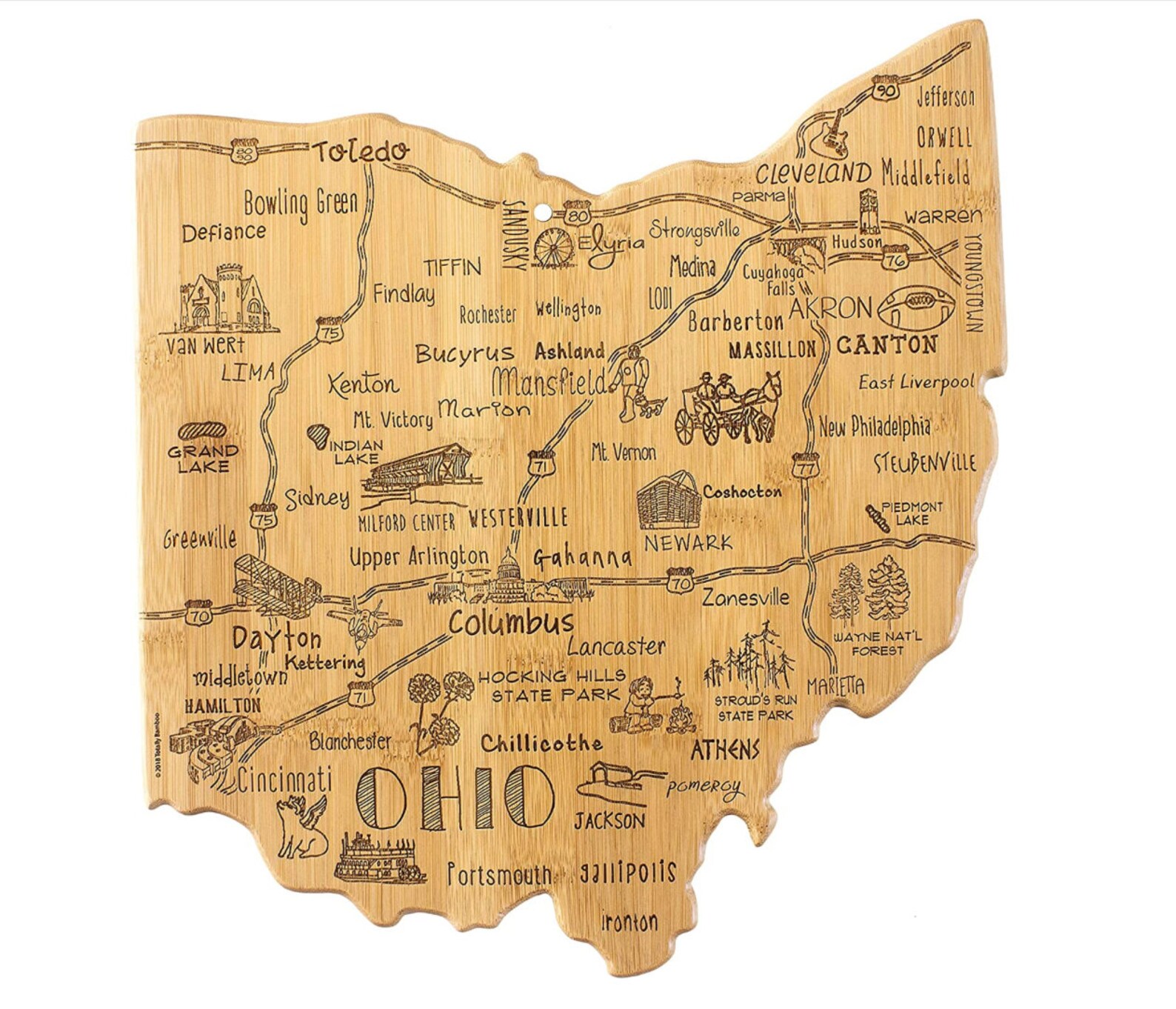 Ohio CUSTOM State Shaped Cutting Board and Charcuterie-gifts for Her ...
