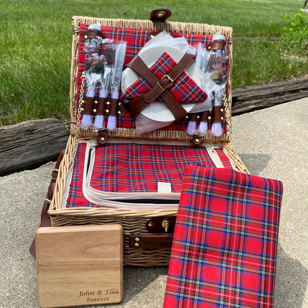 Plaid Picnic Basket - Etsy