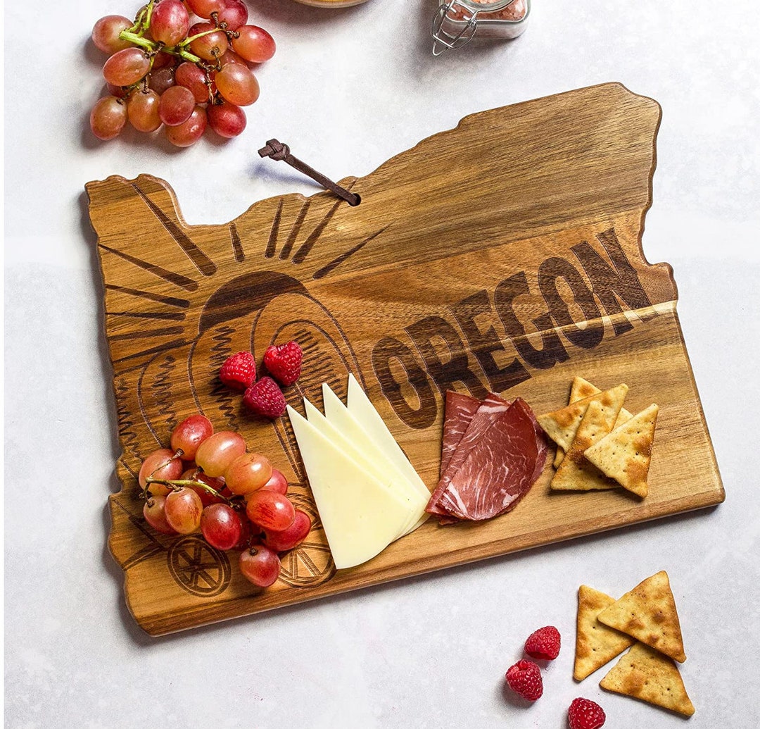 Oregon CUSTOM State Shaped Cutting Board and Charcuterie-gifts for Her ...