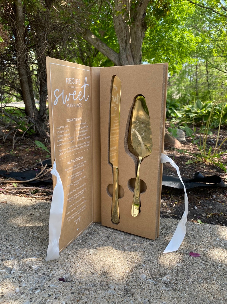 Engraved Wedding Cake Server Gift Box Set Gift for Wedding - Etsy