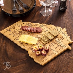 Georgia CUSTOM State Shaped Cutting Board and Charcuterie-gifts for Her ...