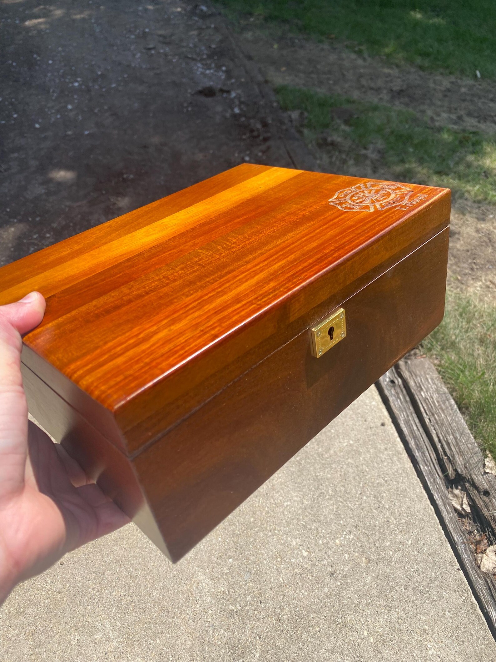 Personalized Firefighter Keepsake Box, Engraved Wooden Box With Lock - Etsy