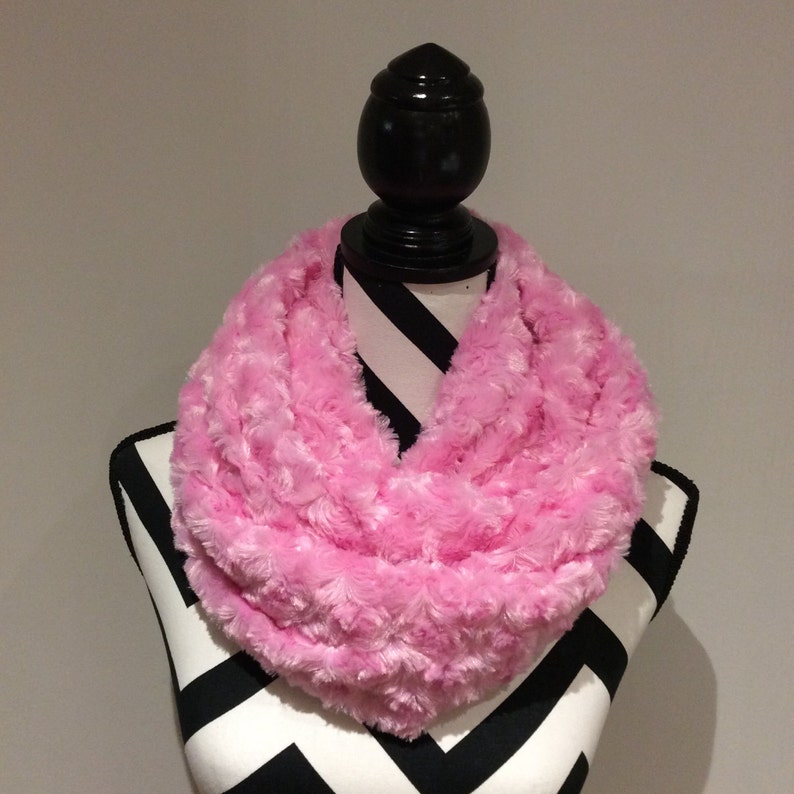 Ivory Faux Fur Minky Infinity Scarf, Winter Scarf, Warm Scarf, Cozy ...