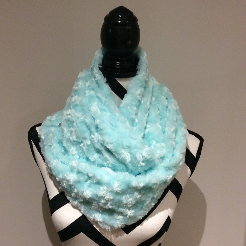 Ivory Faux Fur Minky Infinity Scarf, Winter Scarf, Warm Scarf, Cozy ...