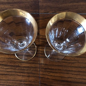 TIFFIN CRYSTAL GOBLETS Gold Embossed Rim Optic Crystal Wine - Etsy