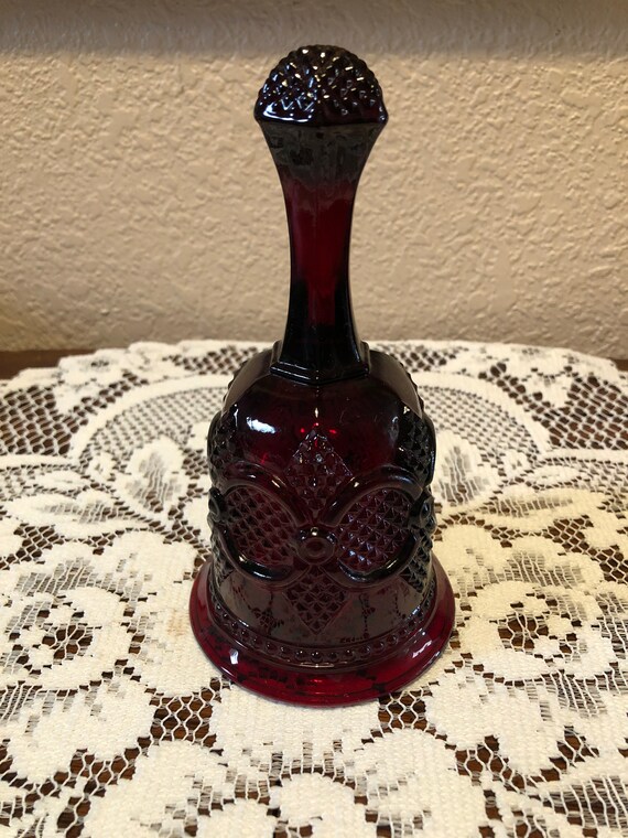 RED GLASS BELL Avon Ruby Red Glass Bell Ruby Red Glass Diner | Etsy