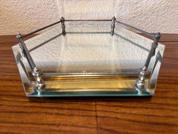 Beveled Hexagon Vanity Tray, Mirror Display Tray, Foo… - Gem