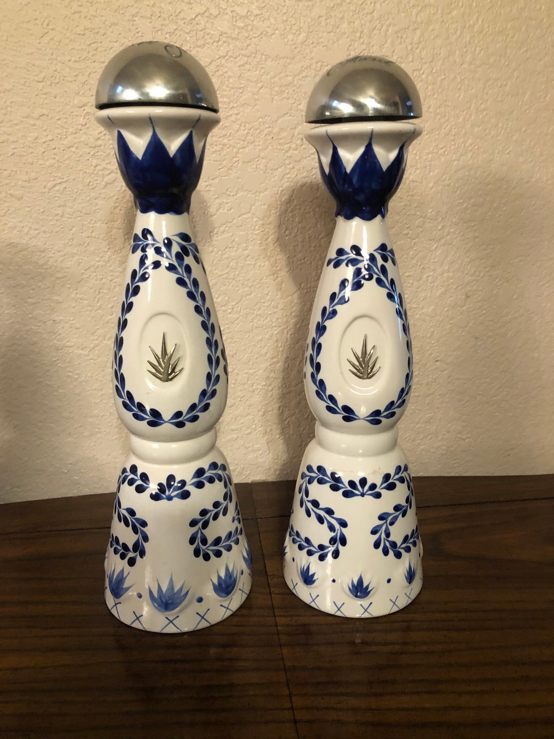 Mexico PORCELAIN TALAVERA DECANTERS, Pair of Tall Hand Painted ...