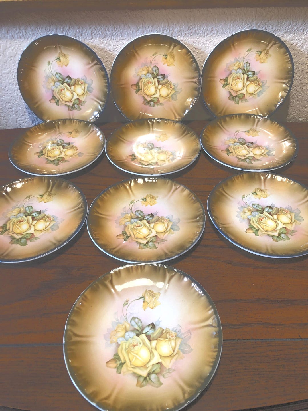 German FINE CHINA PLATES, Ten Royal Bonn China Salad Plates, Franz Amt ...