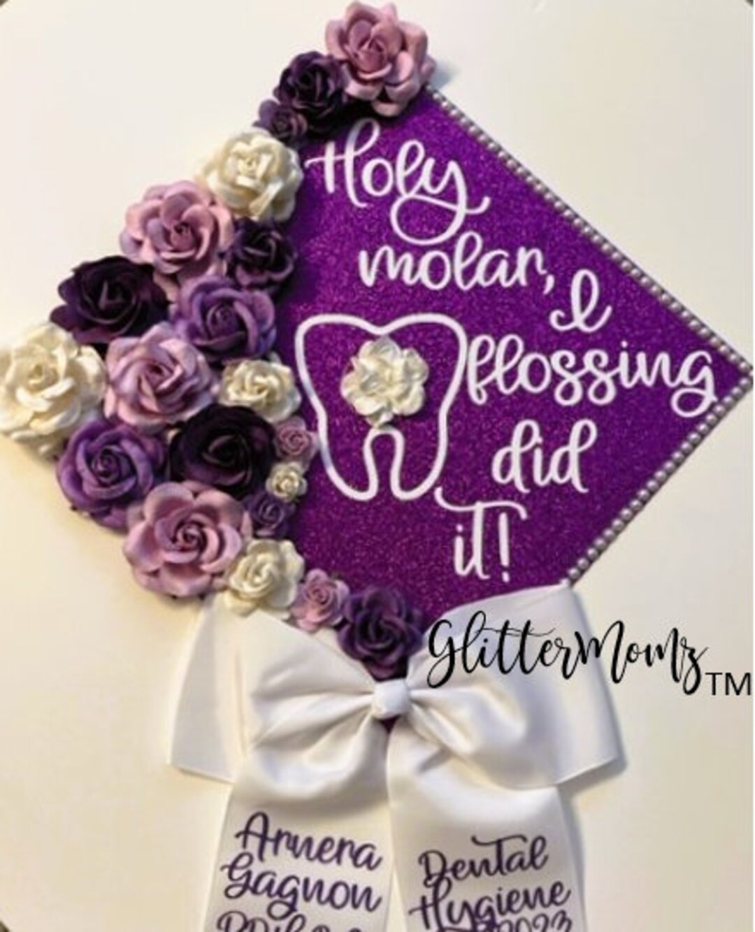 RDH Graduation Cap Topper Holy Molar I Flossing Did It Dental Hygeine ...