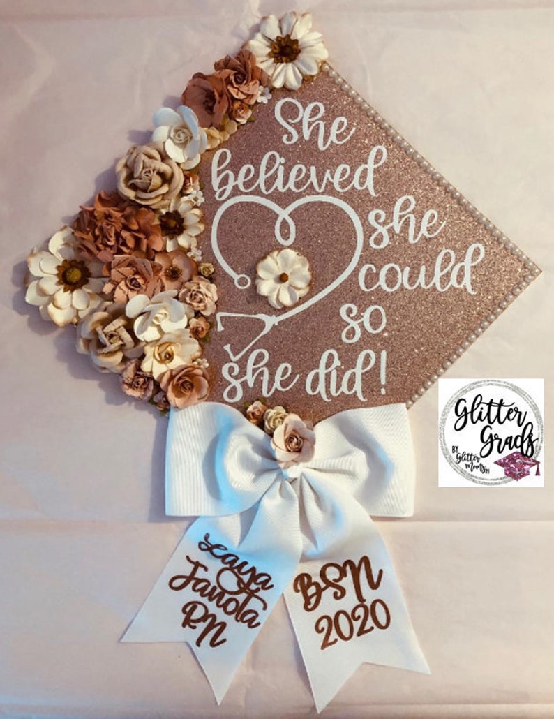 Ready to Ship Graduation Cap Topper Decoration She Believed | Etsy