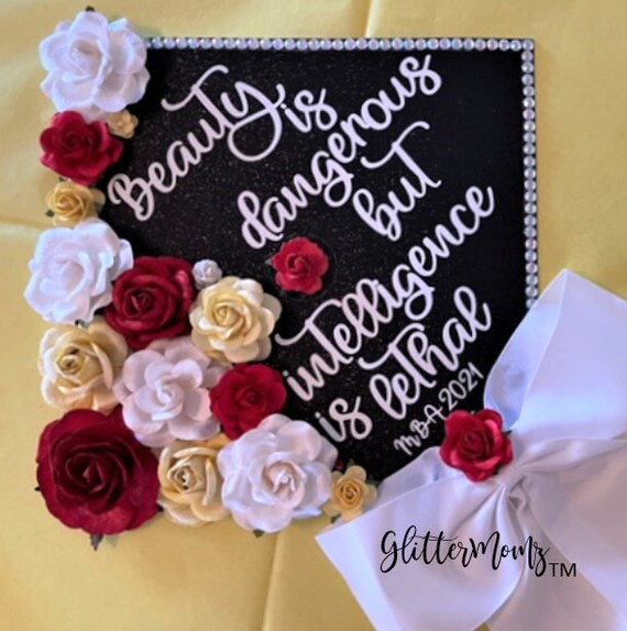 Beauty is Dangerous Graduation Cap Topper Decoration With | Etsy