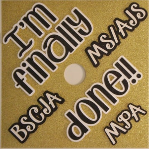 I'm Finally Finished Custom Glitter Graduation Cap Topper. Customize ...
