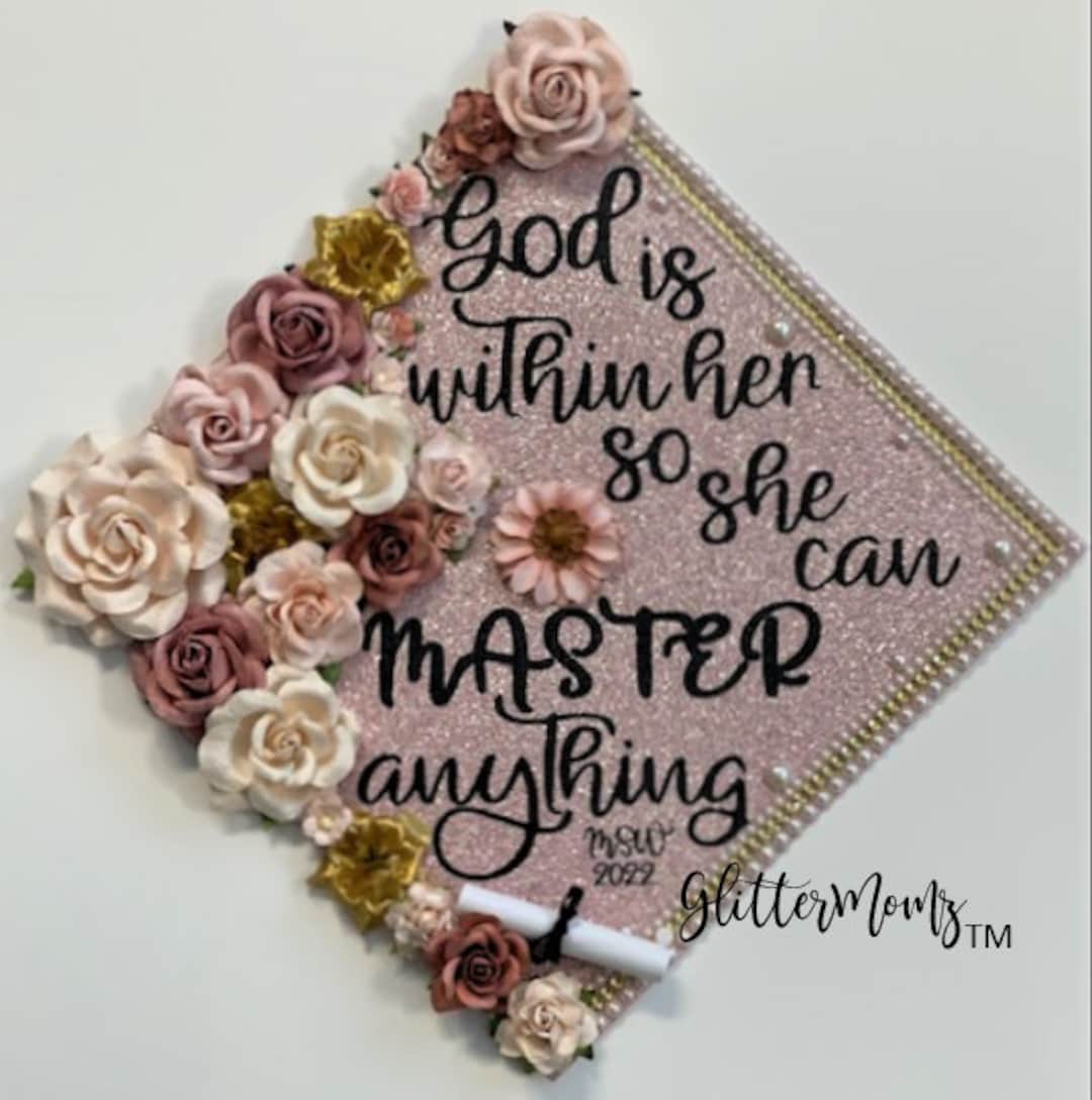 Graduation Cap Decoration God is Within Her She Can Master Anything - Etsy