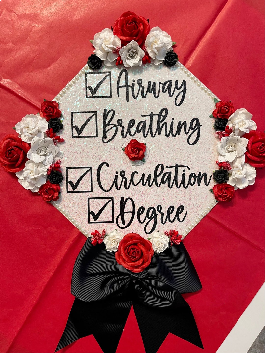 Airway Breathing Circulation ABC Graduation Cap Topper Decoration- With ...