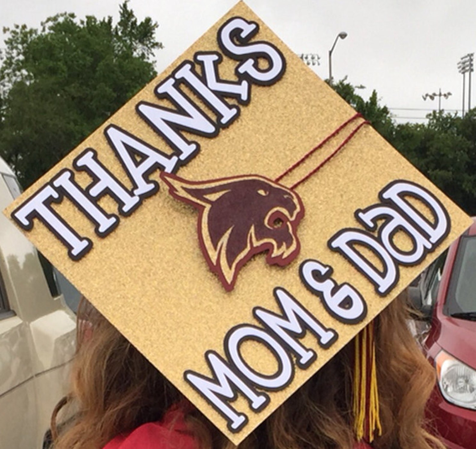 Personalized Graduation Cap Topper: Thanks Mom and Dad - Etsy
