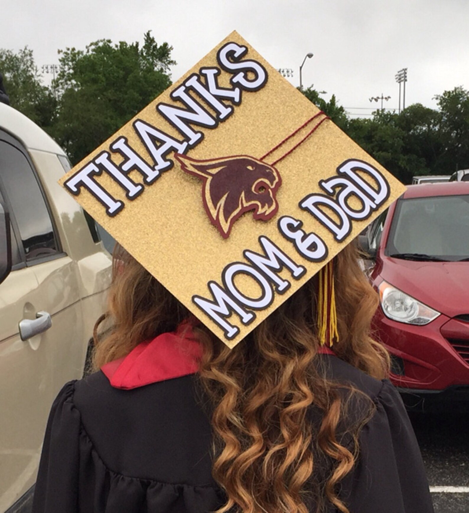 Thanks Mom and Dad Custom Graduation Cap Topper Personalize - Etsy