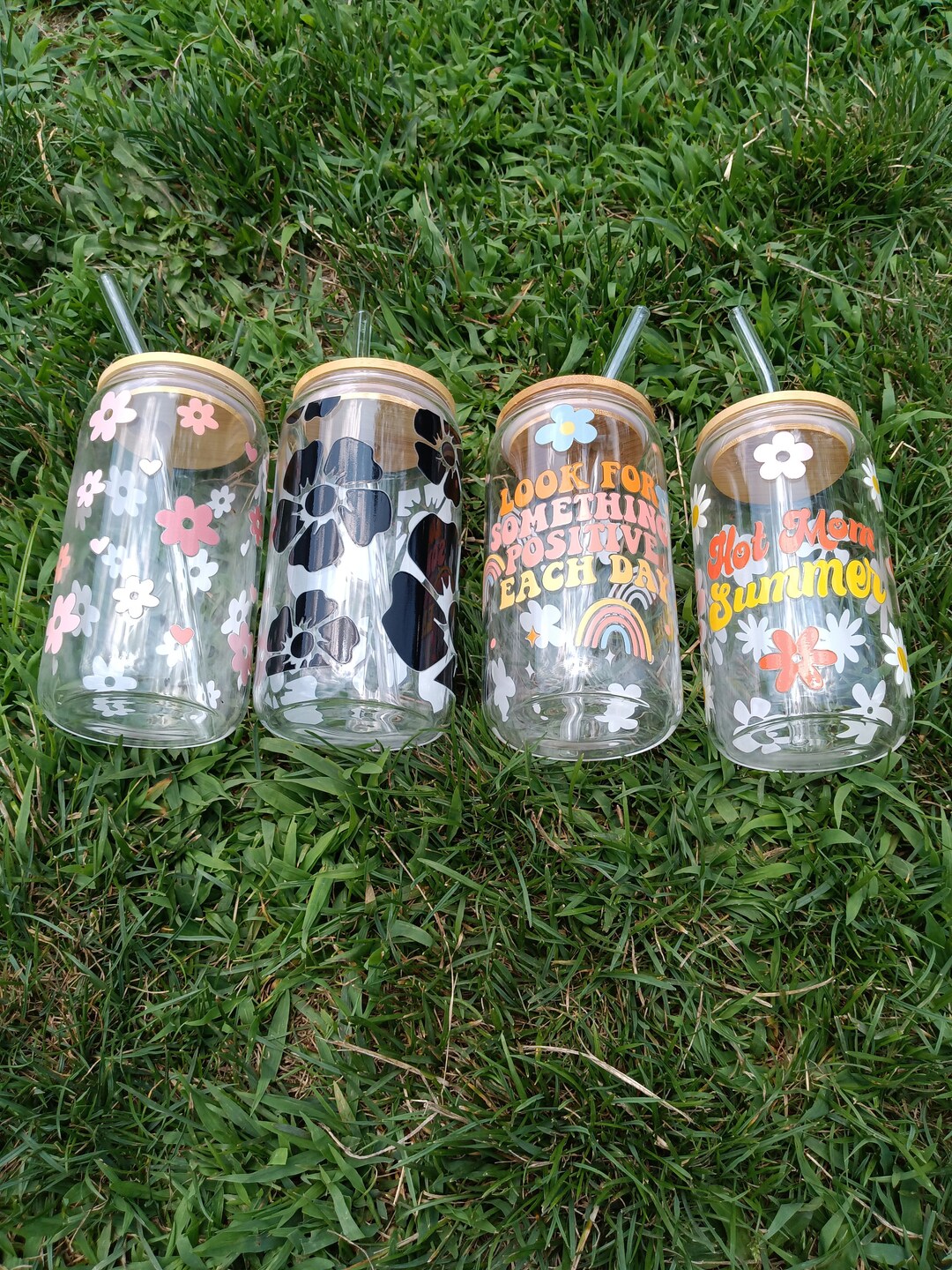 Preppy Glass Tumblers - Etsy