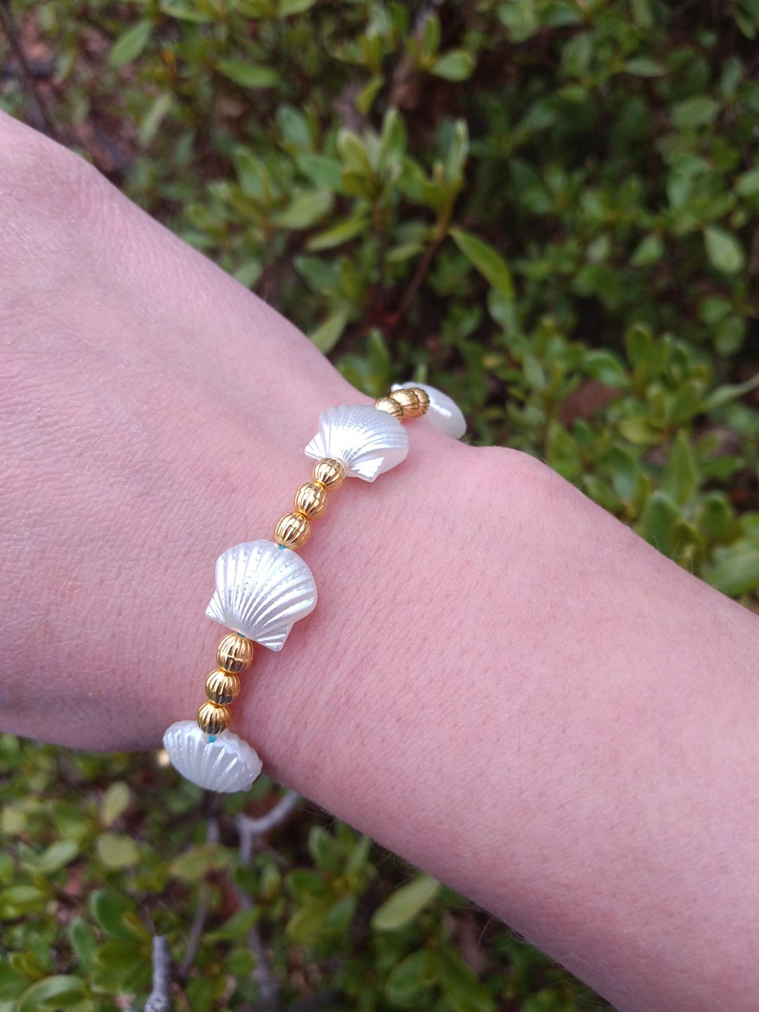 Gold Shell Stacker Bracelet - Etsy