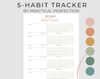 Monthly Habit Tracker Printable 30 Day Habit Tracker | Etsy