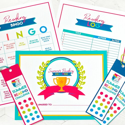 Kids Reading Program Bingo Bookmark Award Tracker Download - Etsy