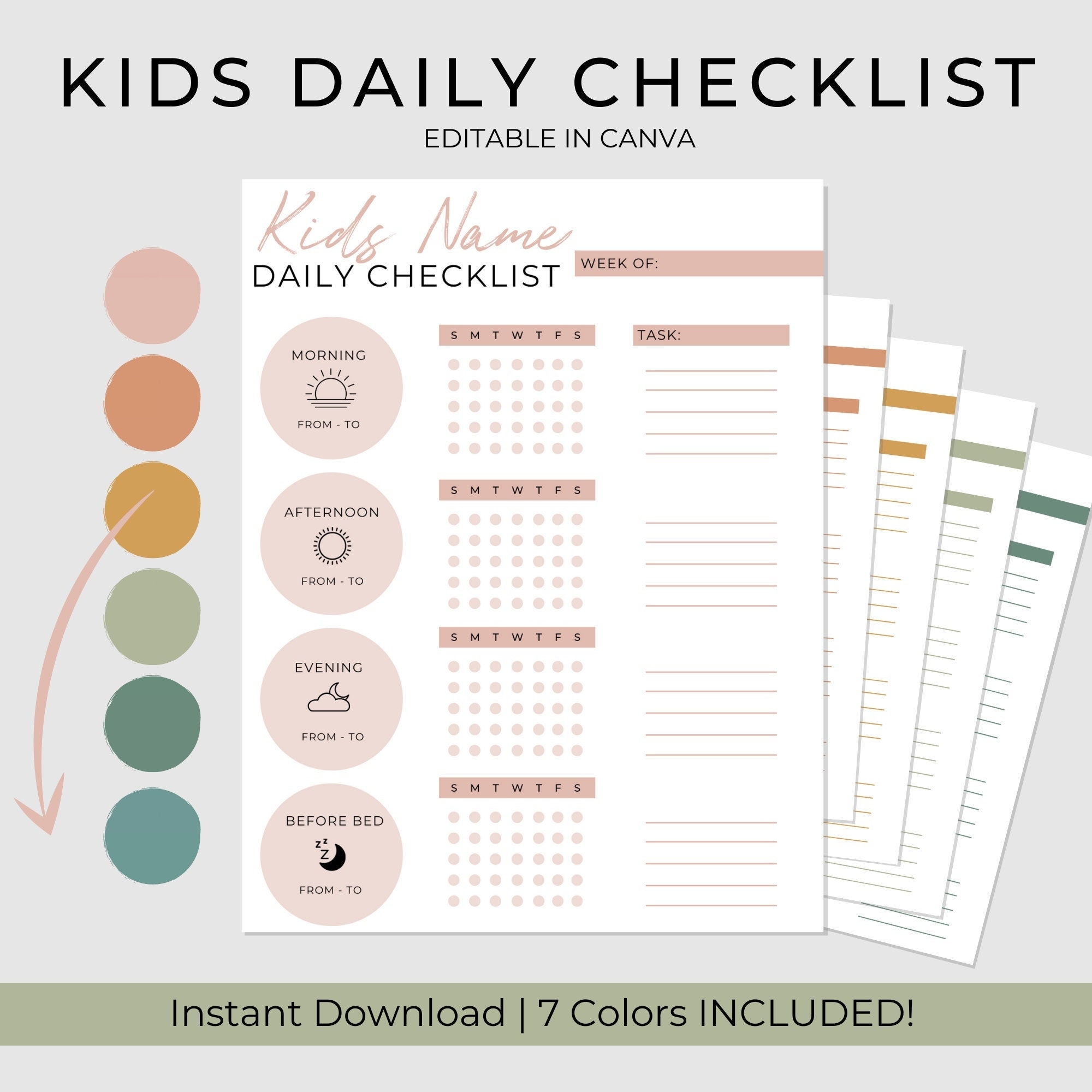 Cute Daily Checklist Template