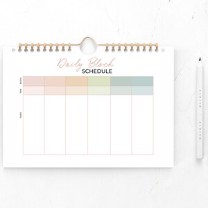 Block Scheduling Printable PDF | Block Planner | Daily Schedule Planner ...
