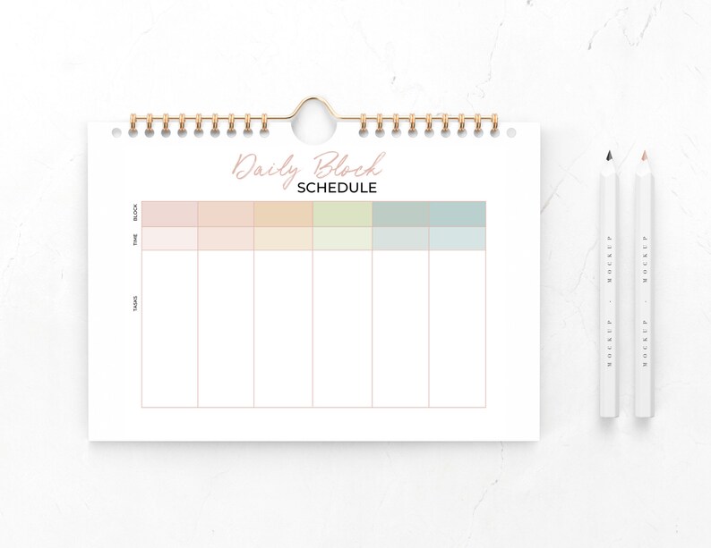 Block Scheduling Printable PDF | Block Planner | Daily Schedule Planner ...