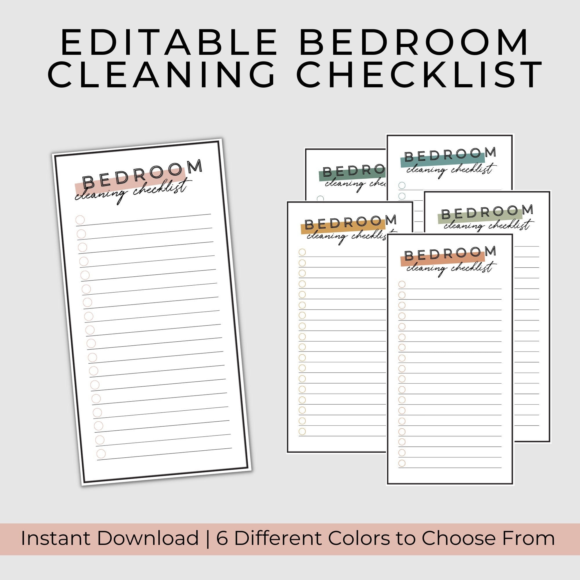 Printable Room Cleaning Checklist