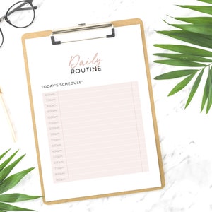 Kids or Adult Printable Daily Routine Planner Pages | Cute Daily ...