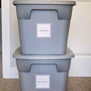 Holiday Storage Labels - Storage Decor Tote Labels - INSTANT DOWNLOAD ...