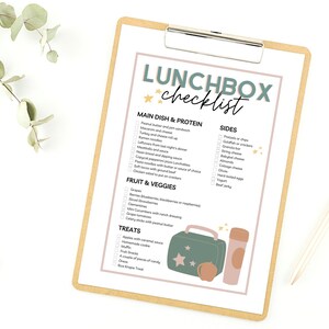 Lunchbox Idea Sheet | Printable Lunchbox Page With Easy School Lunches ...