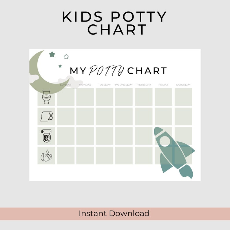 Printable Potty Chart | Reward Chart | Potty Training Chart - Etsy