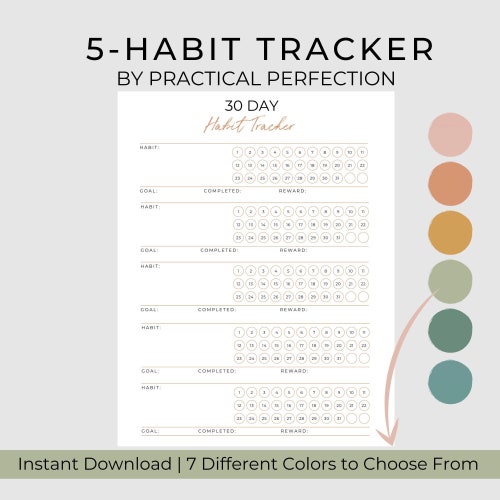 30 Day Challenge Tracker Printable Packet PDF Habit Tracker - Etsy