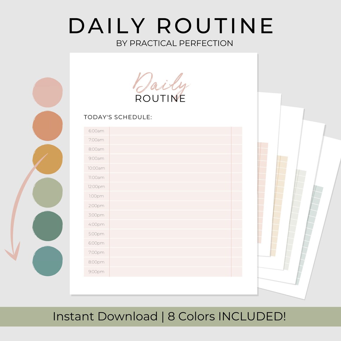 Kids or Adult Printable Daily Routine Planner Pages | Cute Daily ...