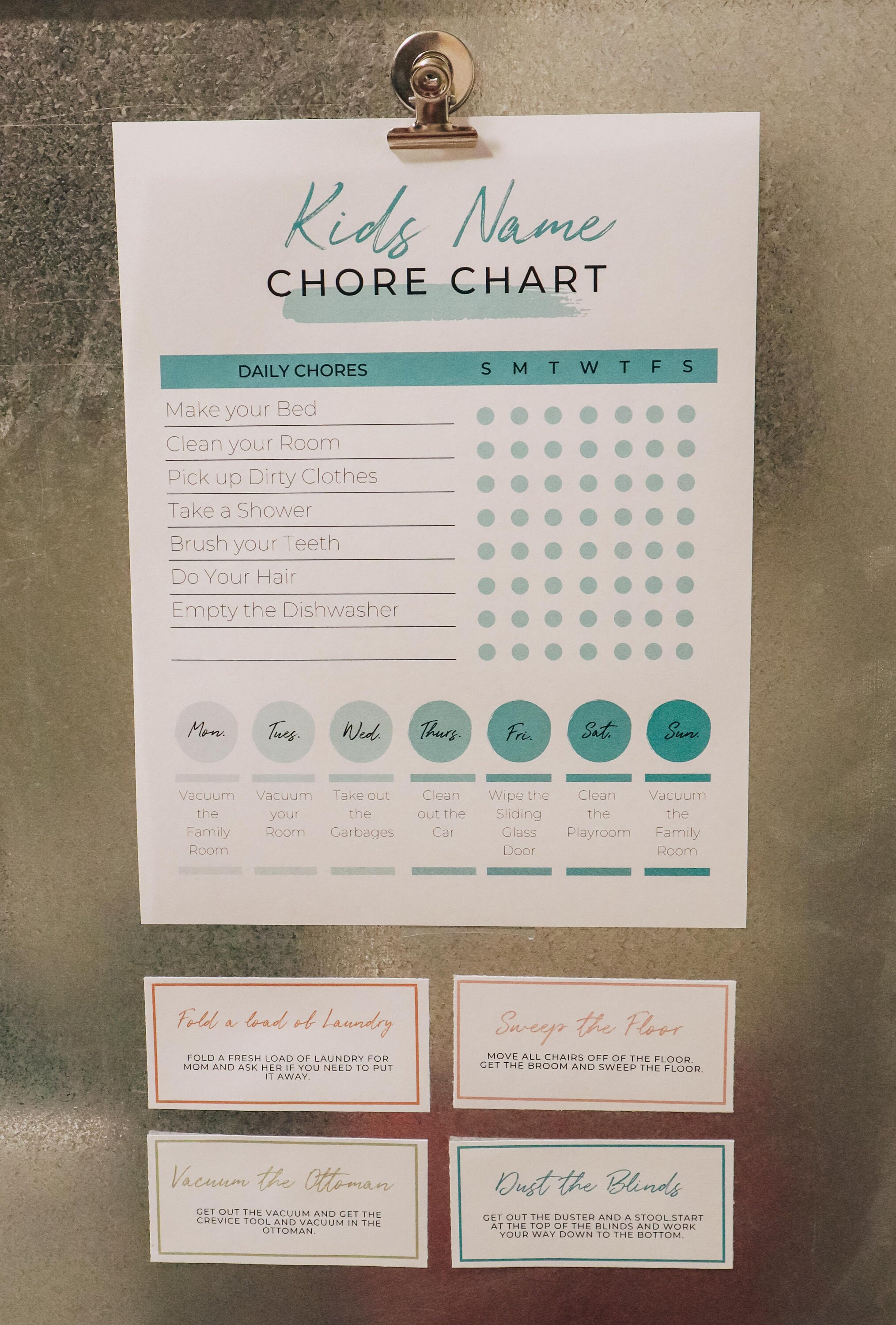 EDITABLE Kids Chore Chart Cards Chore Cards Responsibility | Etsy