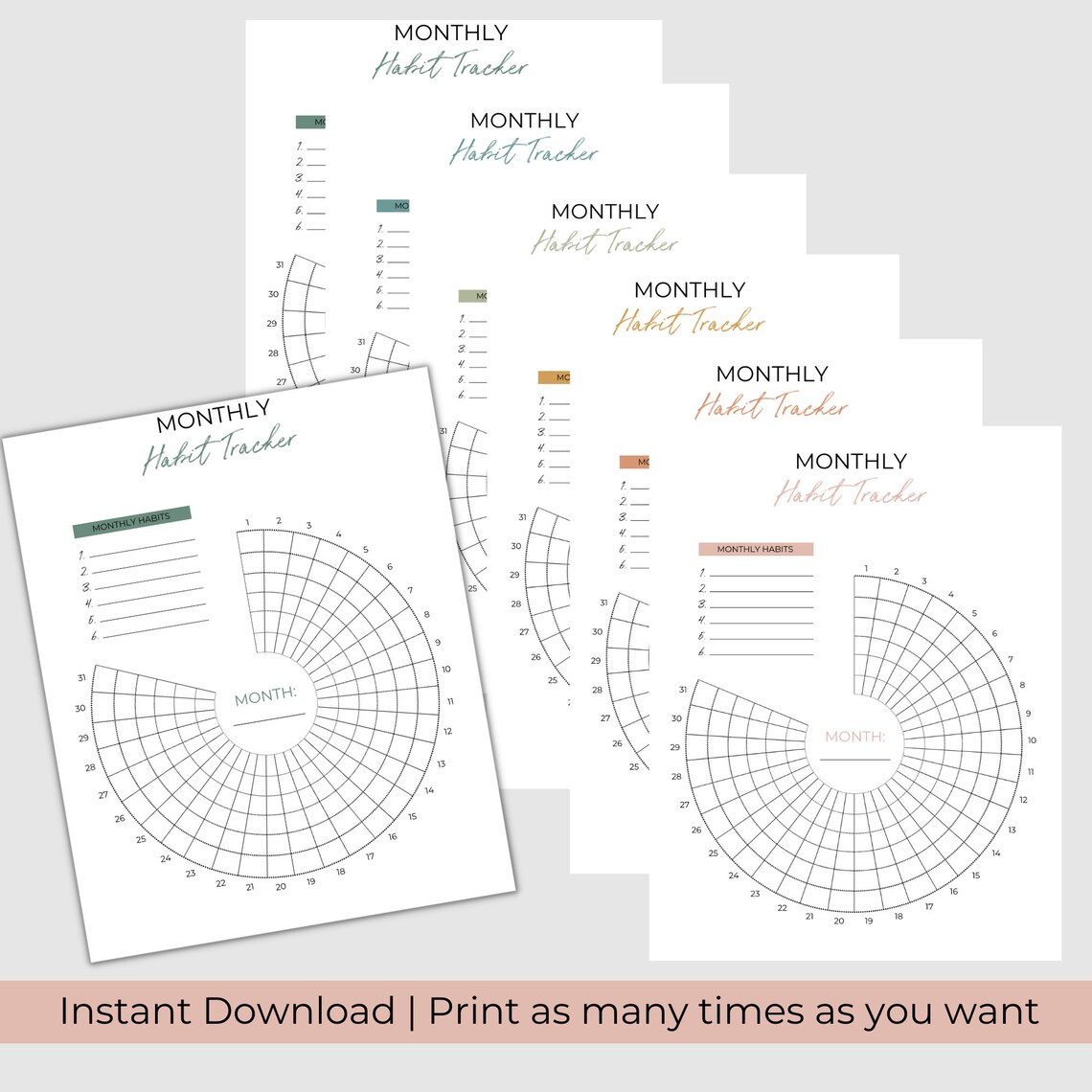 Monthly Habit Tracker Printable 30 Day Habit Tracker - Etsy