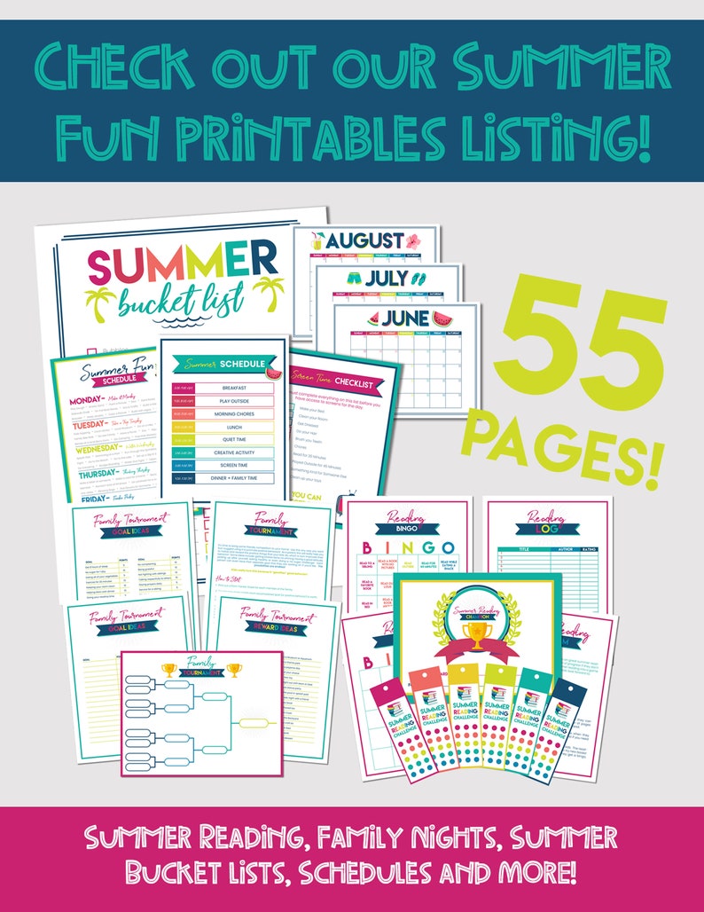 Kids Summer Schedule Calendar Behavior Chart Activity Idea - Etsy