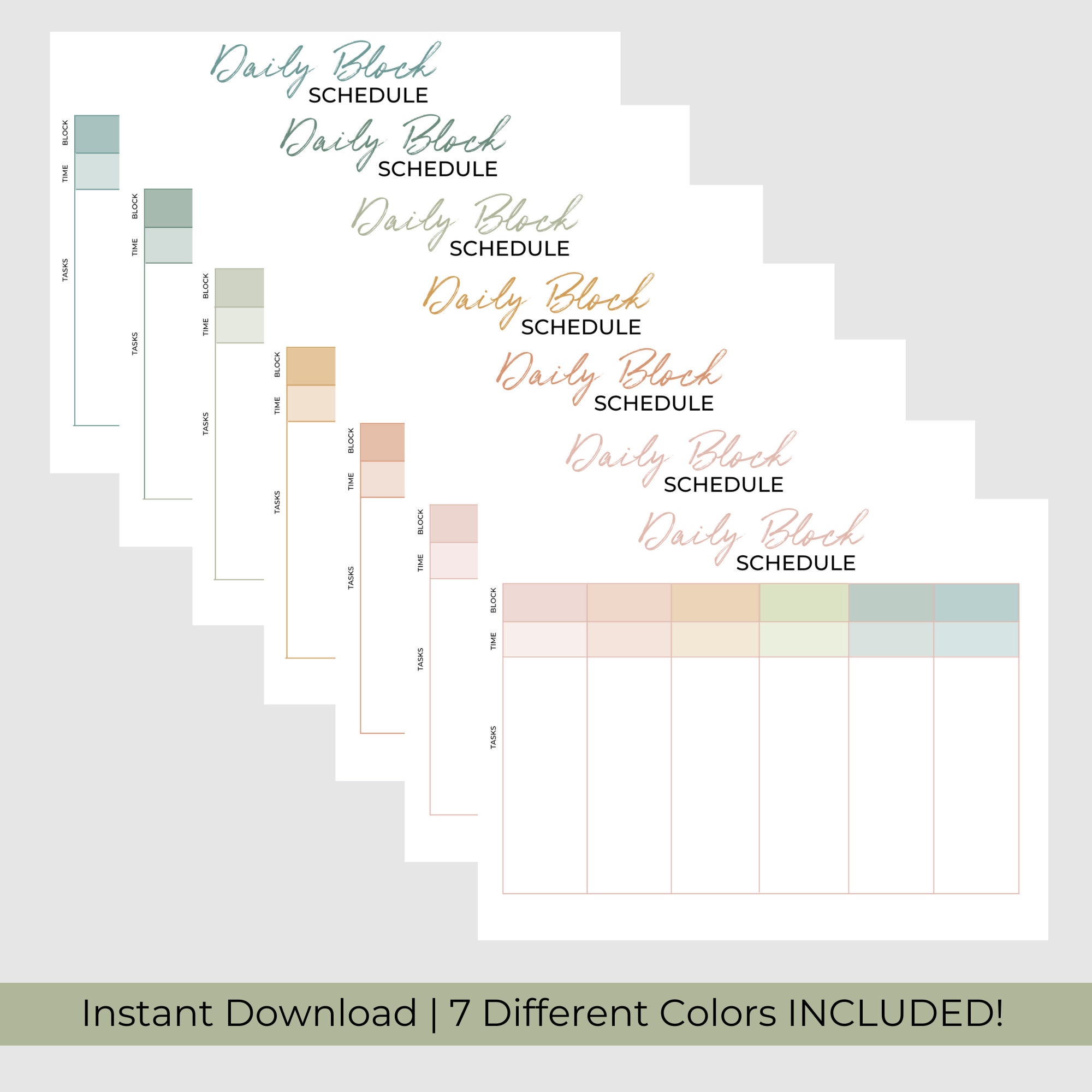 Block Scheduling Printable PDF Block Planner Daily | Etsy