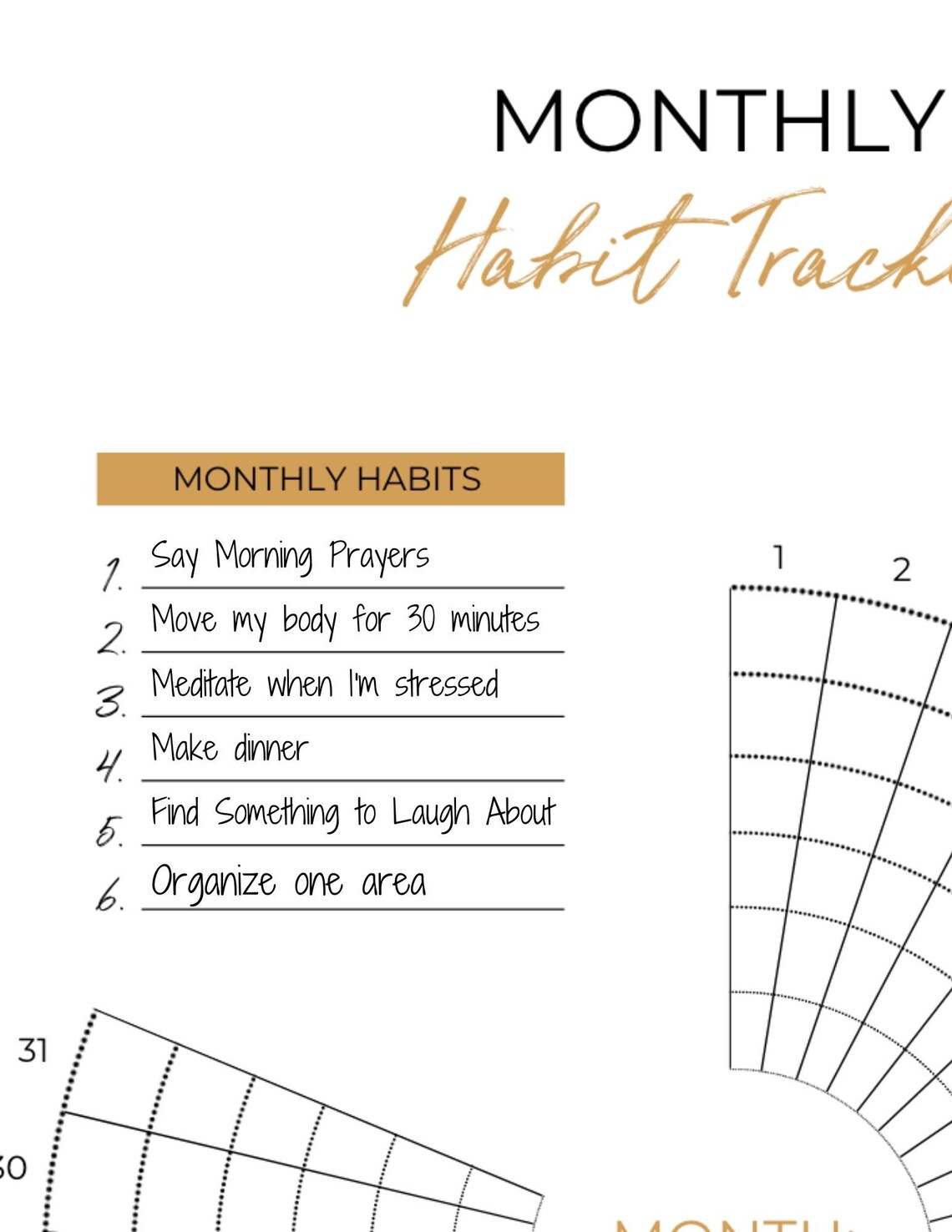 Monthly Habit Tracker Printable 30 Day Habit Tracker - Etsy