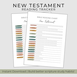 New Testament Reading Chart | Bible Reading Tracker | New Testament ...