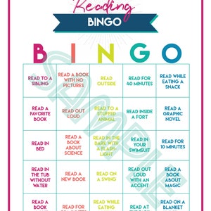 Kids Reading Program Bingo Bookmark Award Tracker Download Printable - Etsy